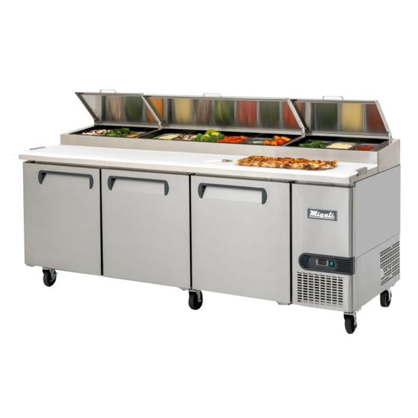 Migali C-PP93-HC, Three Door 93" Pizza Prep Table Refrigerator - Prime ...