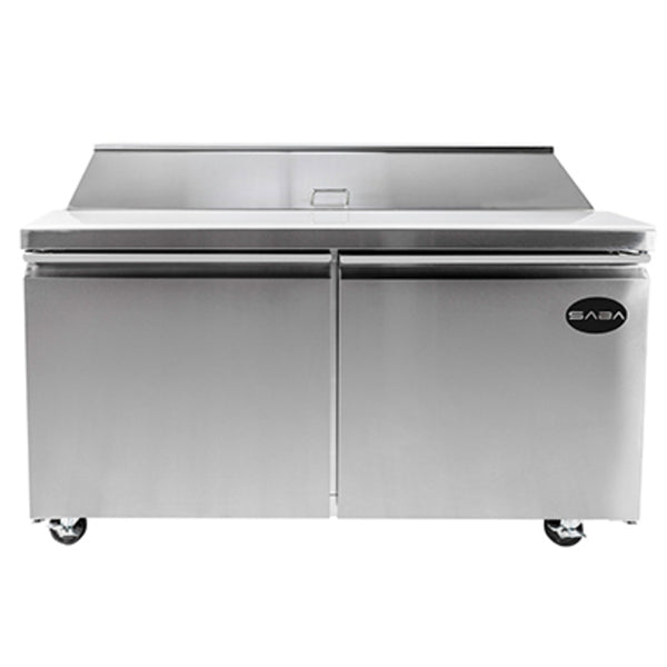 SABA SPS-60-16, Two Door 60" Salad/Sandwich Prep Table Refrigerator (S ...